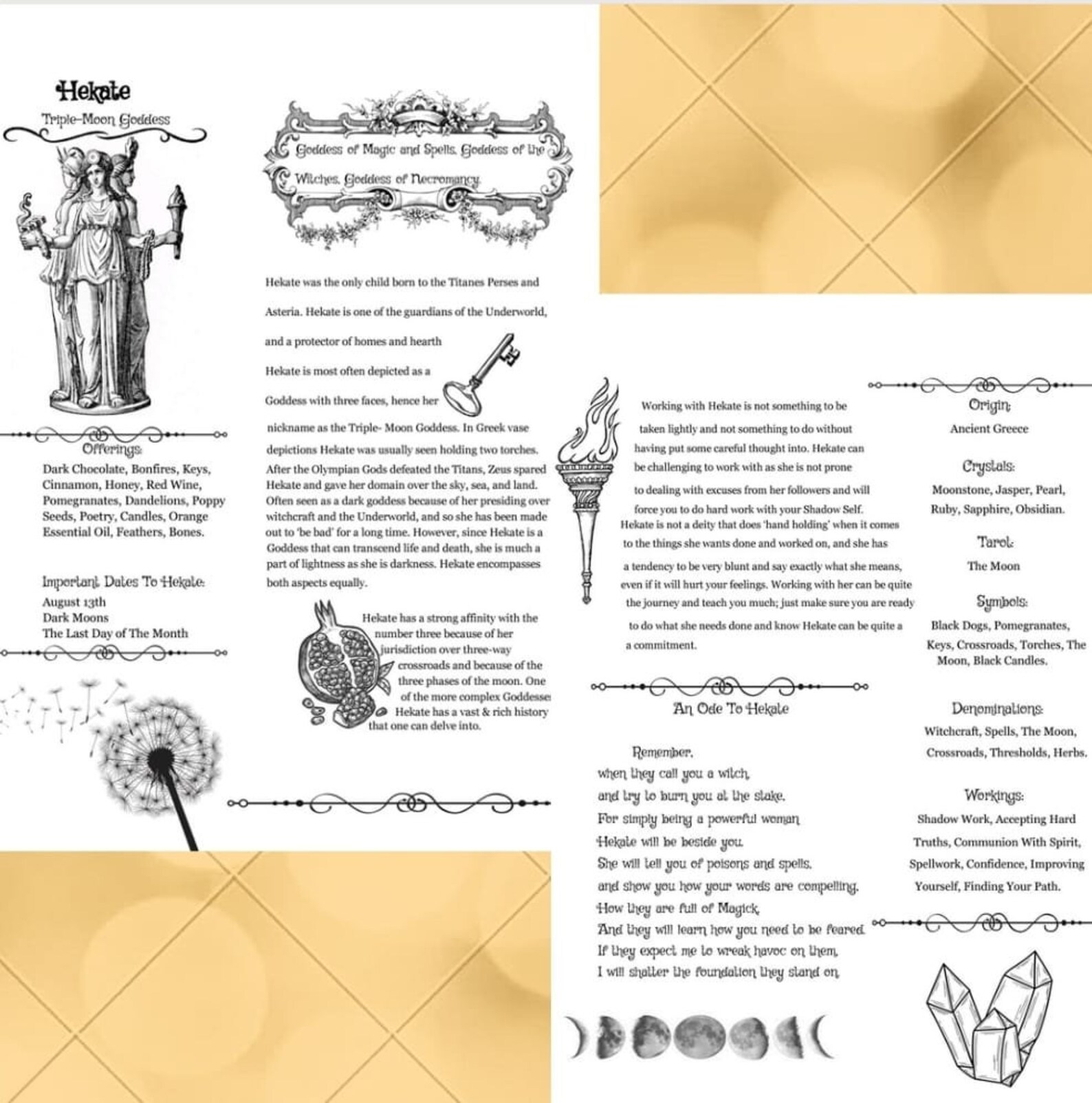 Hekate Printable BOS Page, Hekate Downloadable Page, Hekate, Hecate ...