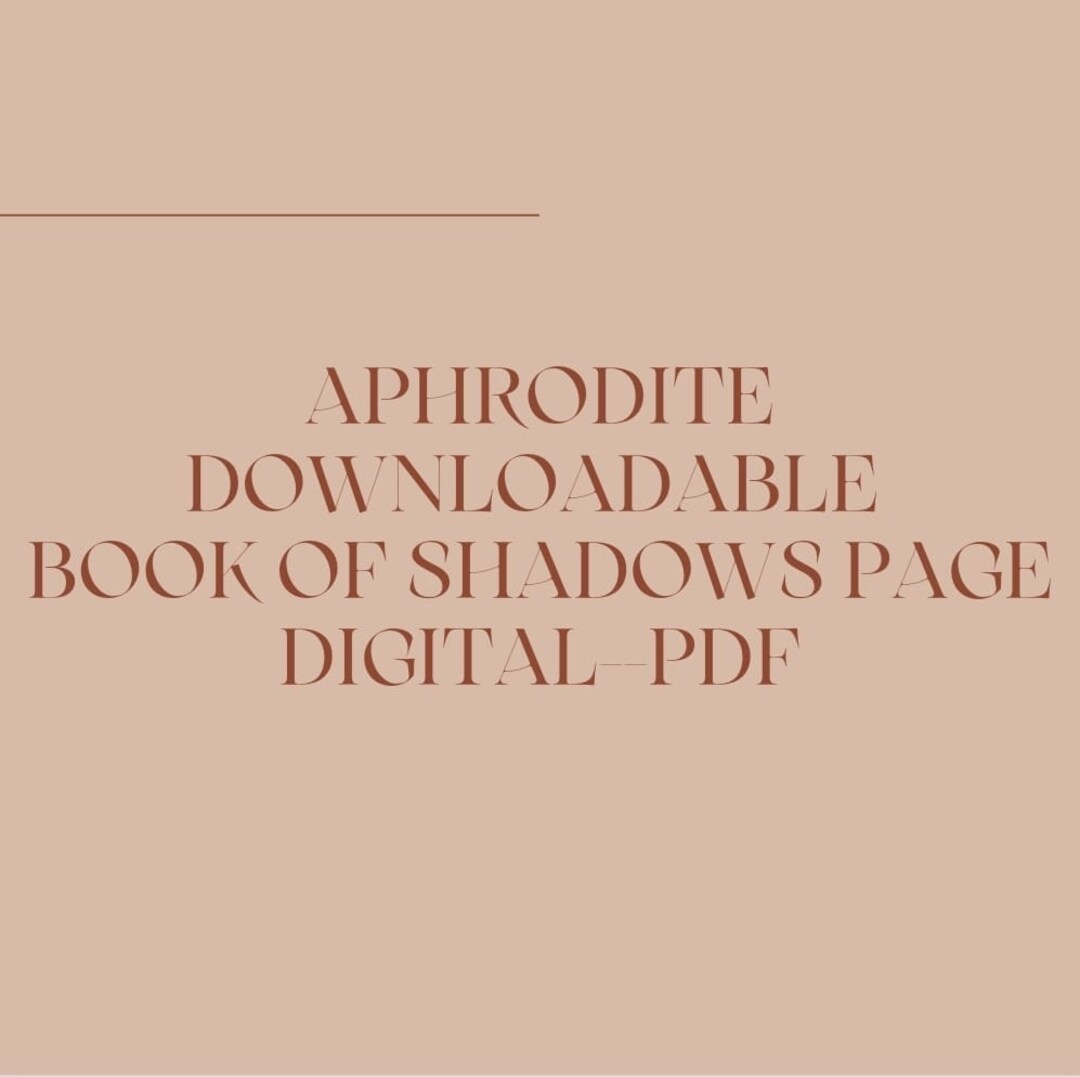 Aphrodite Deity Page, Aphrodite Printable BOS Page, Aphrodite Deity ...