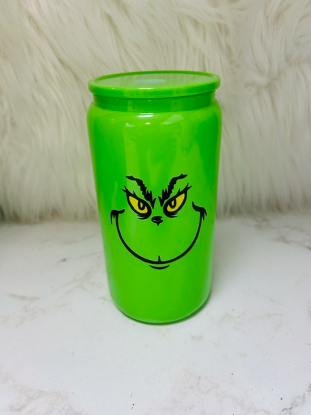 Grinch Face 16oz. Libbey Glass Can (CLOSEOUT) - Etsy