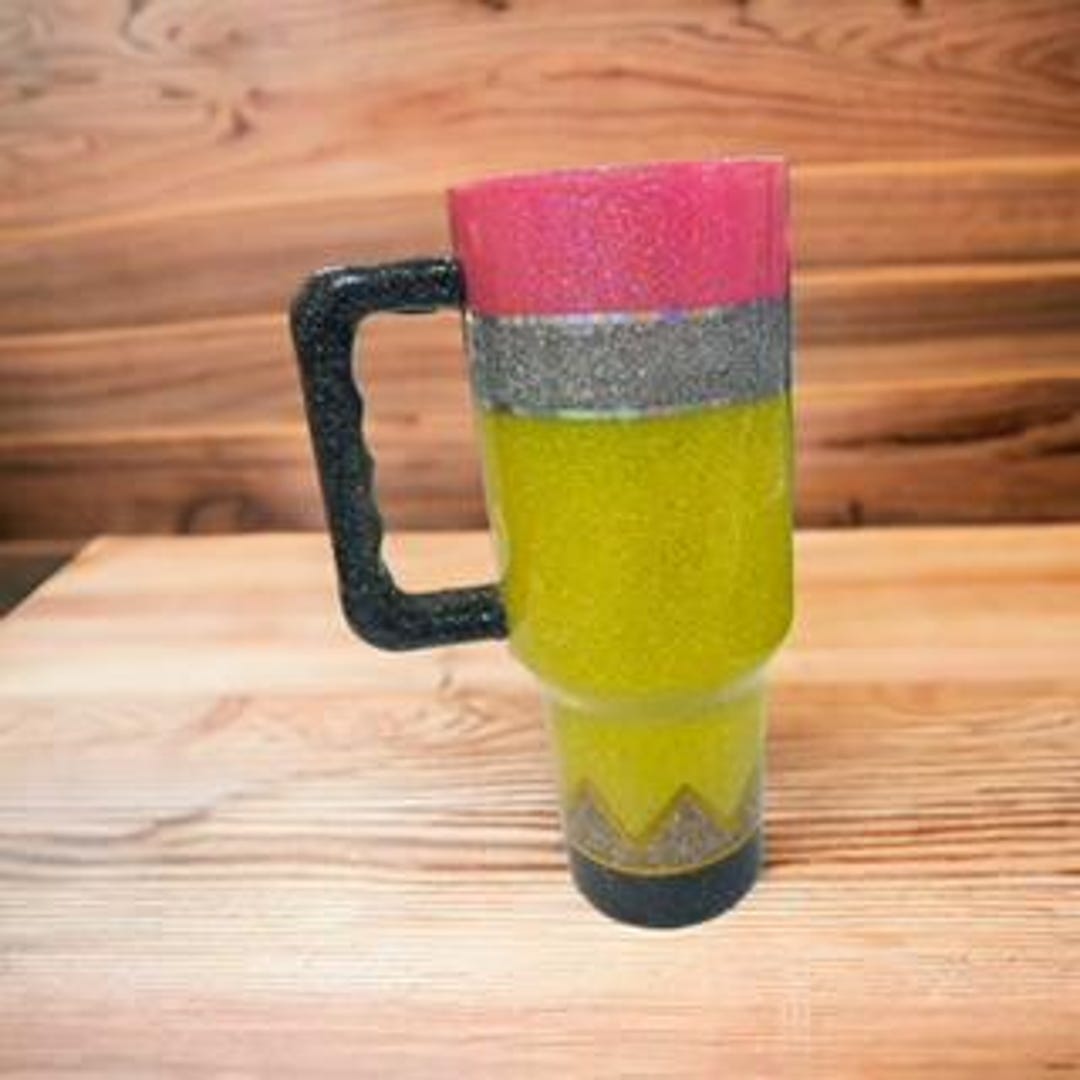 Teacher Pencil 40oz. Epoxy Tumbler W/handle - Etsy