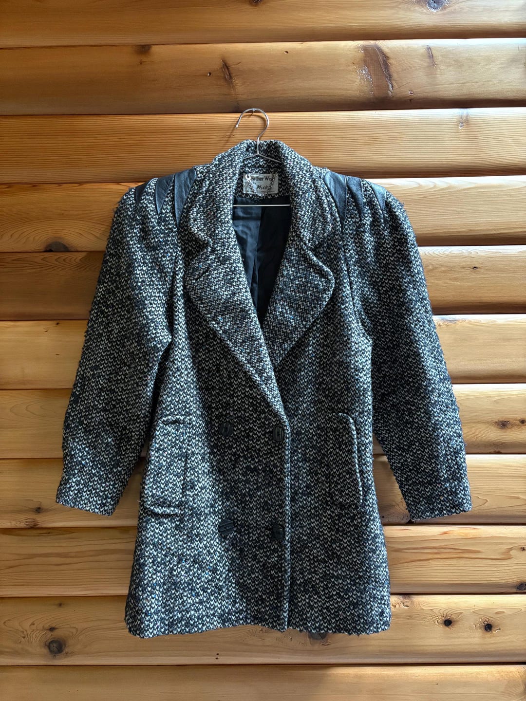 Vintage 80s Double-breasted Pea Coat With Two-button Closure. - Etsy