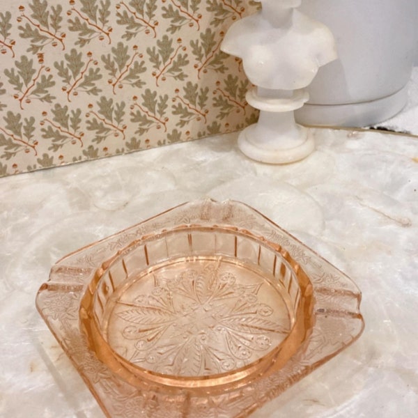 Pink Glass Ashtray - Etsy