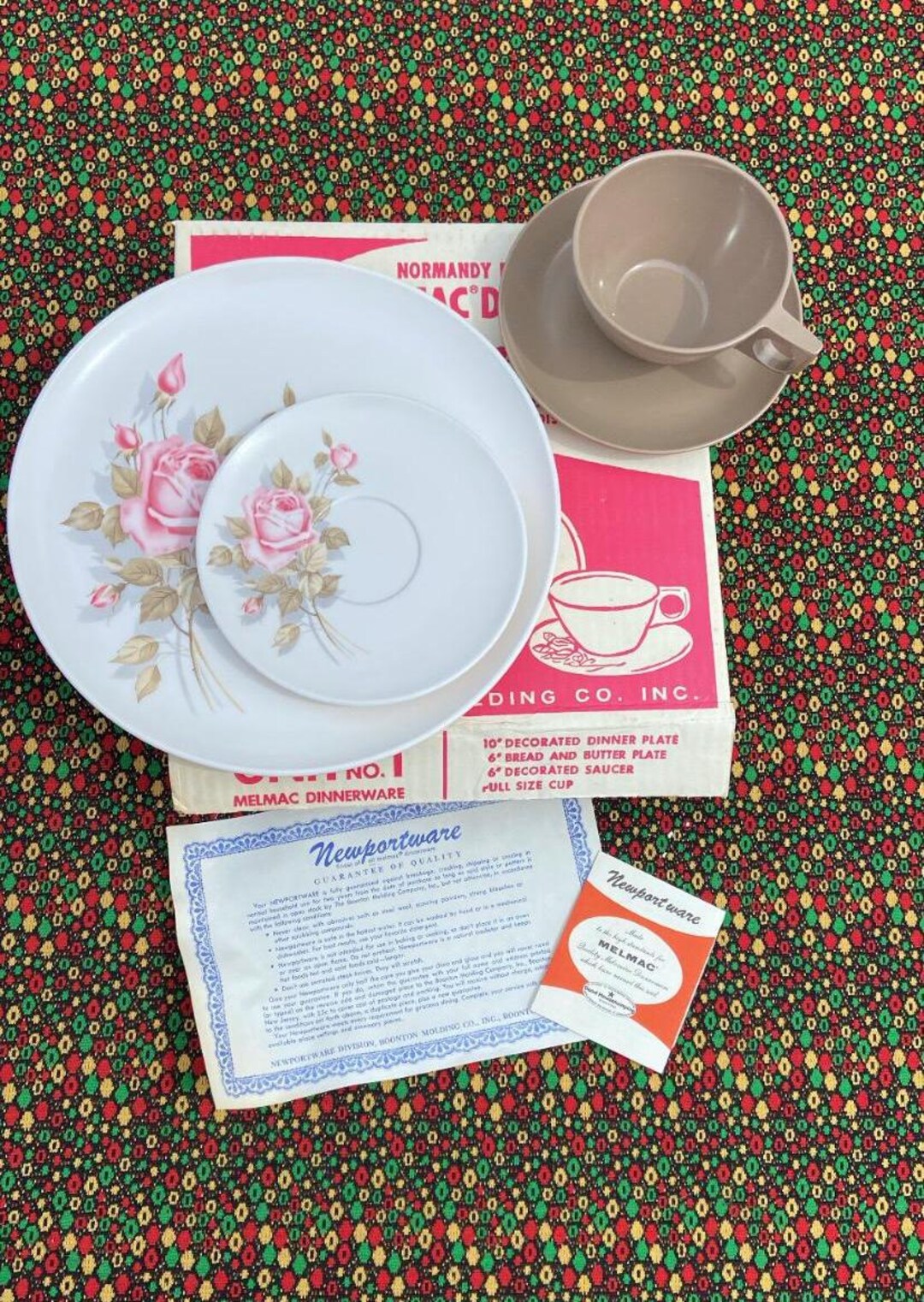 Normandy Rose Pattern Melmac Dinnerware Set, 4 Piece - Etsy
