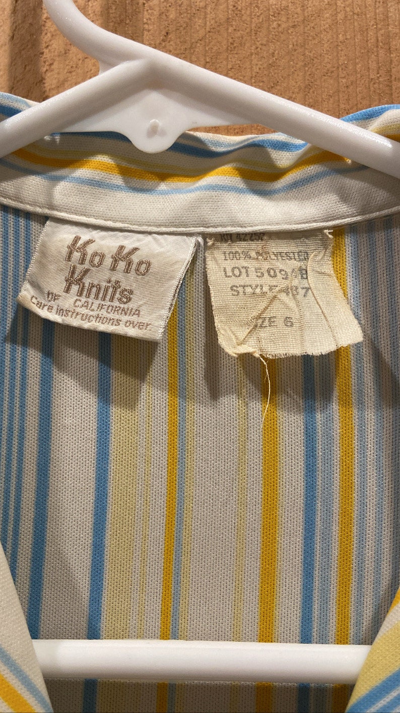 Vintage 70’s Ko Ko Knits of California Button up Striped Tee - Etsy