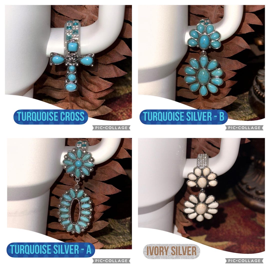 Turquoise Tumbler Handle Charms for Stanley Tumblers, Country Jewelry ...