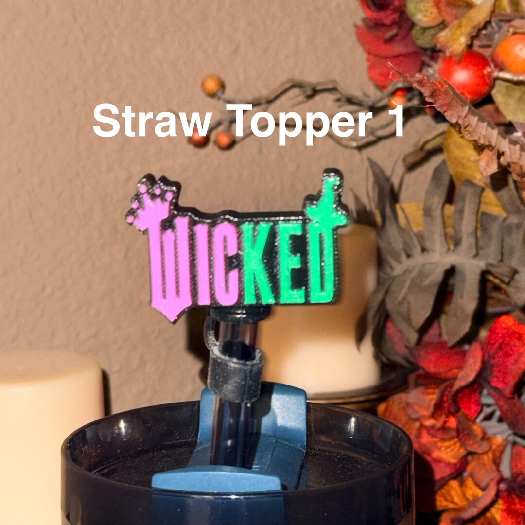 Good and Wicked Witch Black Pink Green Straw Toppers That Fit Stanley ...