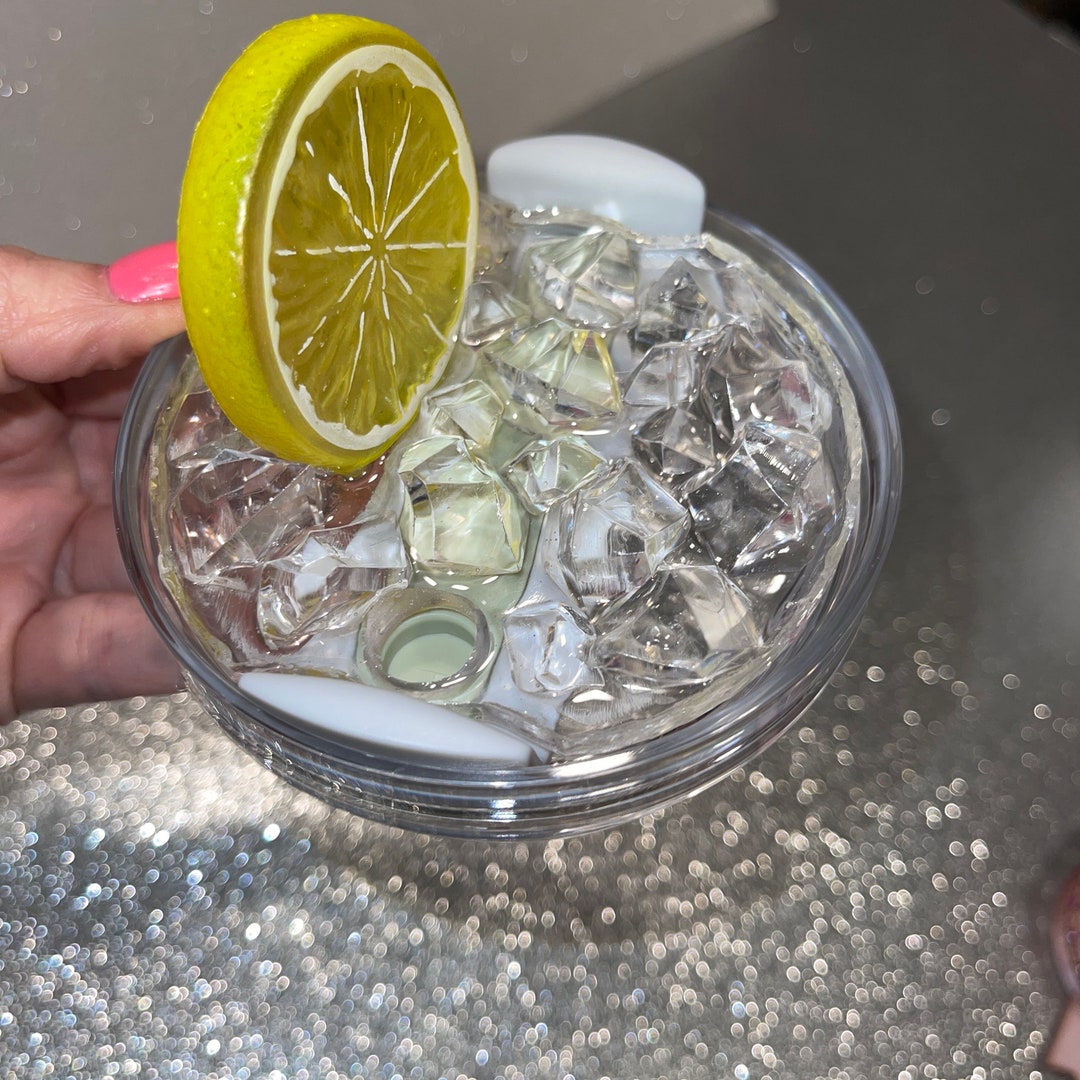 Iced Lemon Water Drink Stanl Ey Decorated Tumbler Lid, Drink Lid With ...
