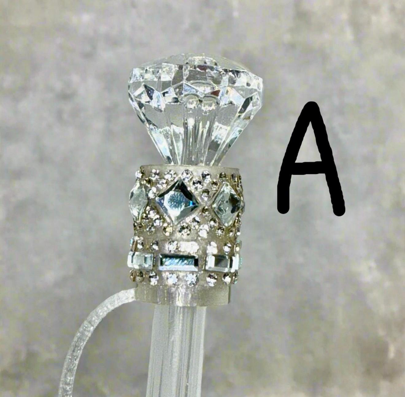 Fancy Rhinestone Diamond Straw Topper, Straw Cover Emblished With ...