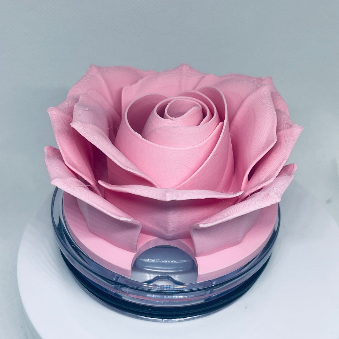 3D Beautiful Rose Tumbler Topper Lid, Flower Topper, Valentines Topper ...