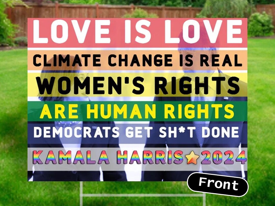 Harris for President, Vote Democrat Sign, Retro Campaign Outdoor Sign ...