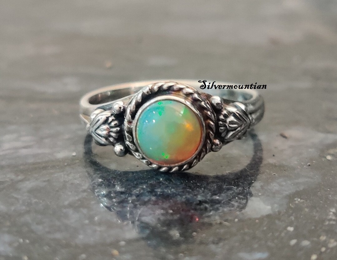 Opel Ring* 925 Sterling Silver* Beautiful Ring* Designer Ring* Round ...