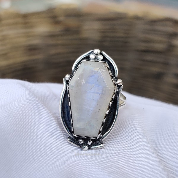 Boho Moonstone Ring - Etsy