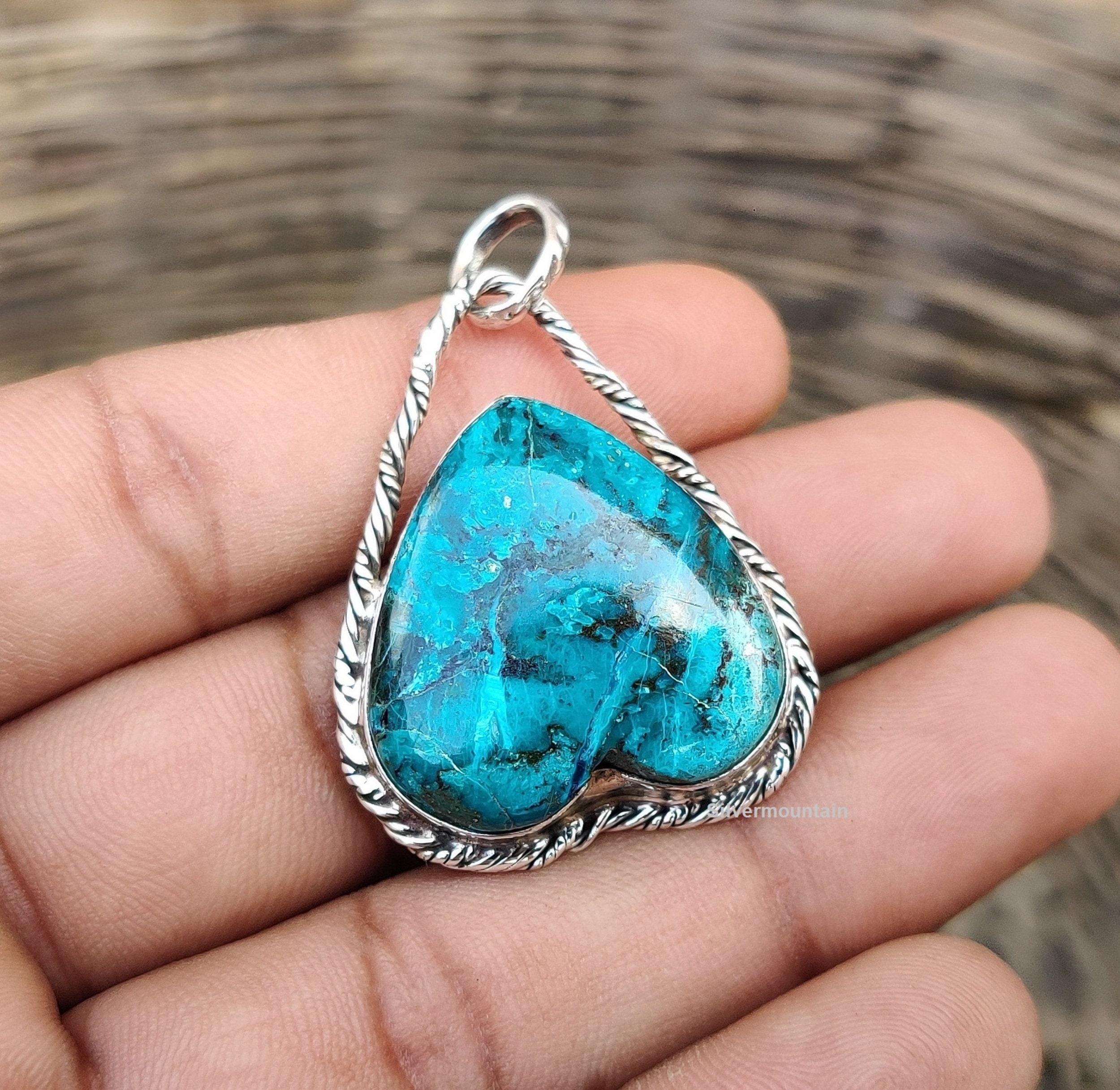 Handmade Shattukite Heart Pendant, 925 Sterling Silver - Etsy