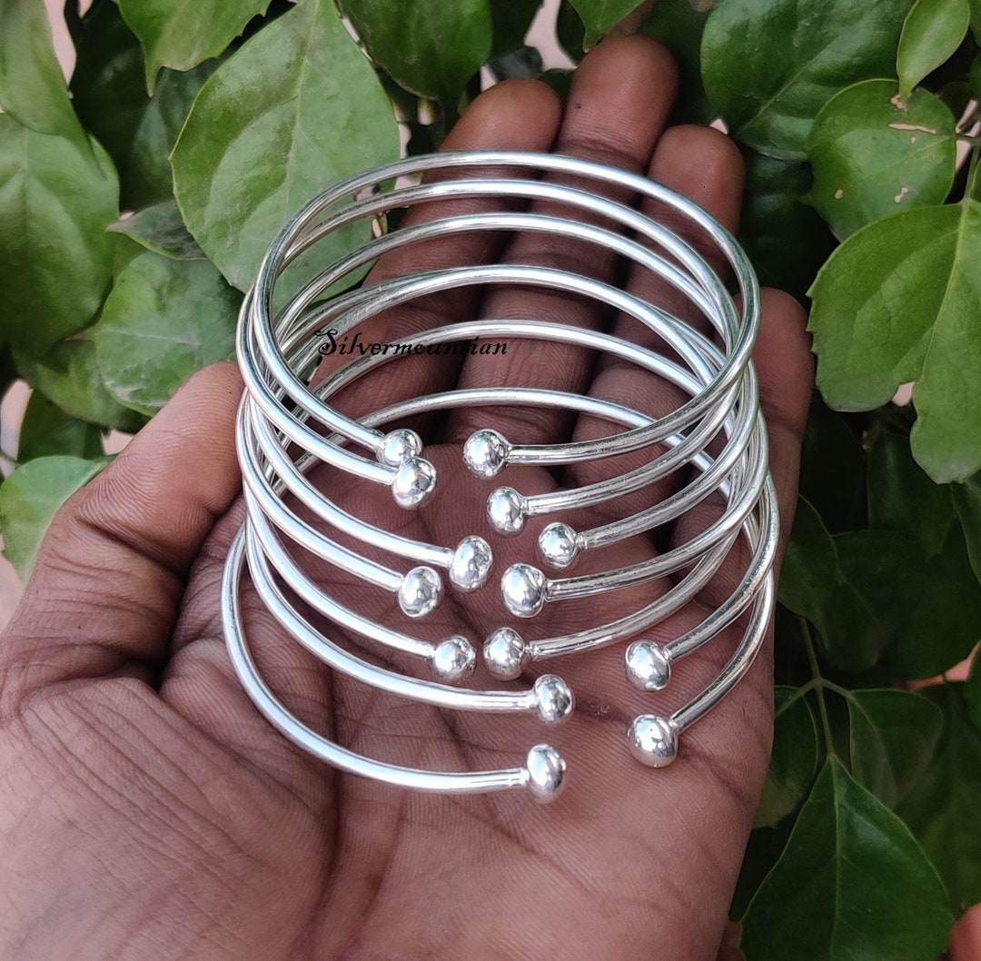 Thick West Indian Bangles, Set of 5 Bangles, 925 Sterling Silver ...