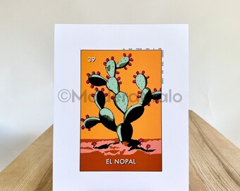 El Nopal Loteria Card the Prickly Pears Mexican Bingo Art - Etsy