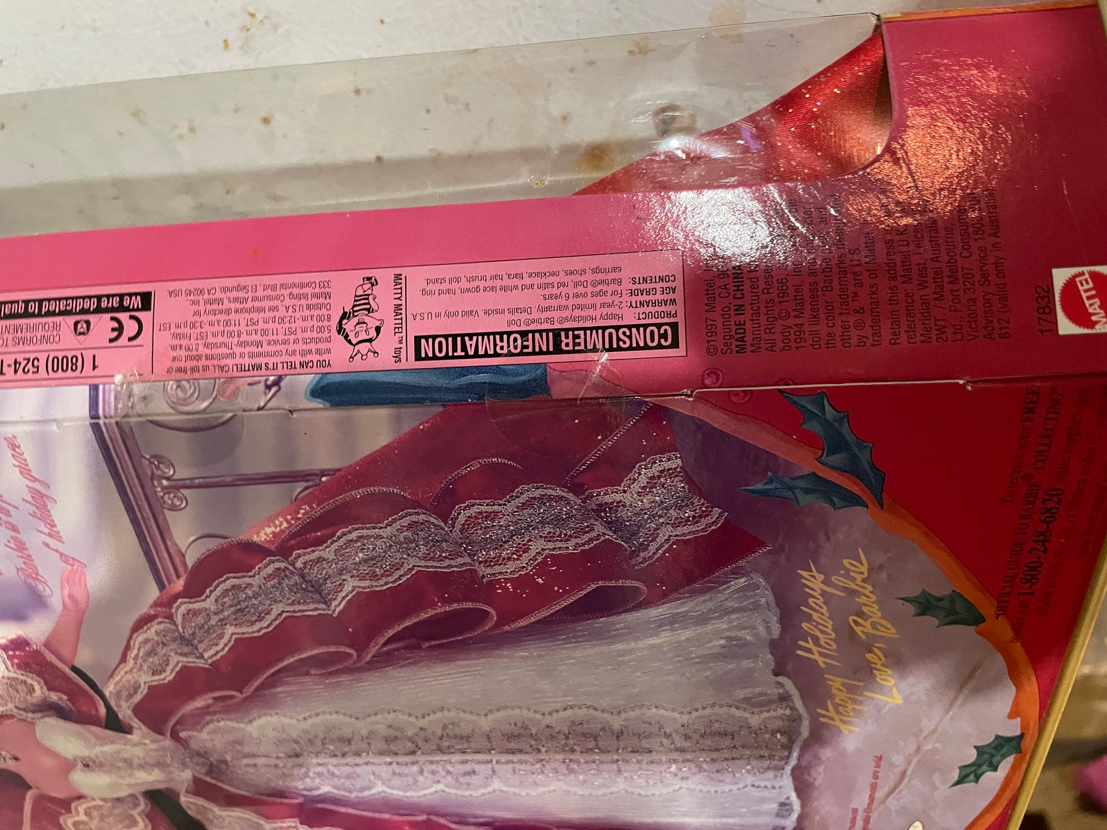 RARE Blue Eyes Misprint Happy Holidays Special Edition 1997 Barbie Doll ...