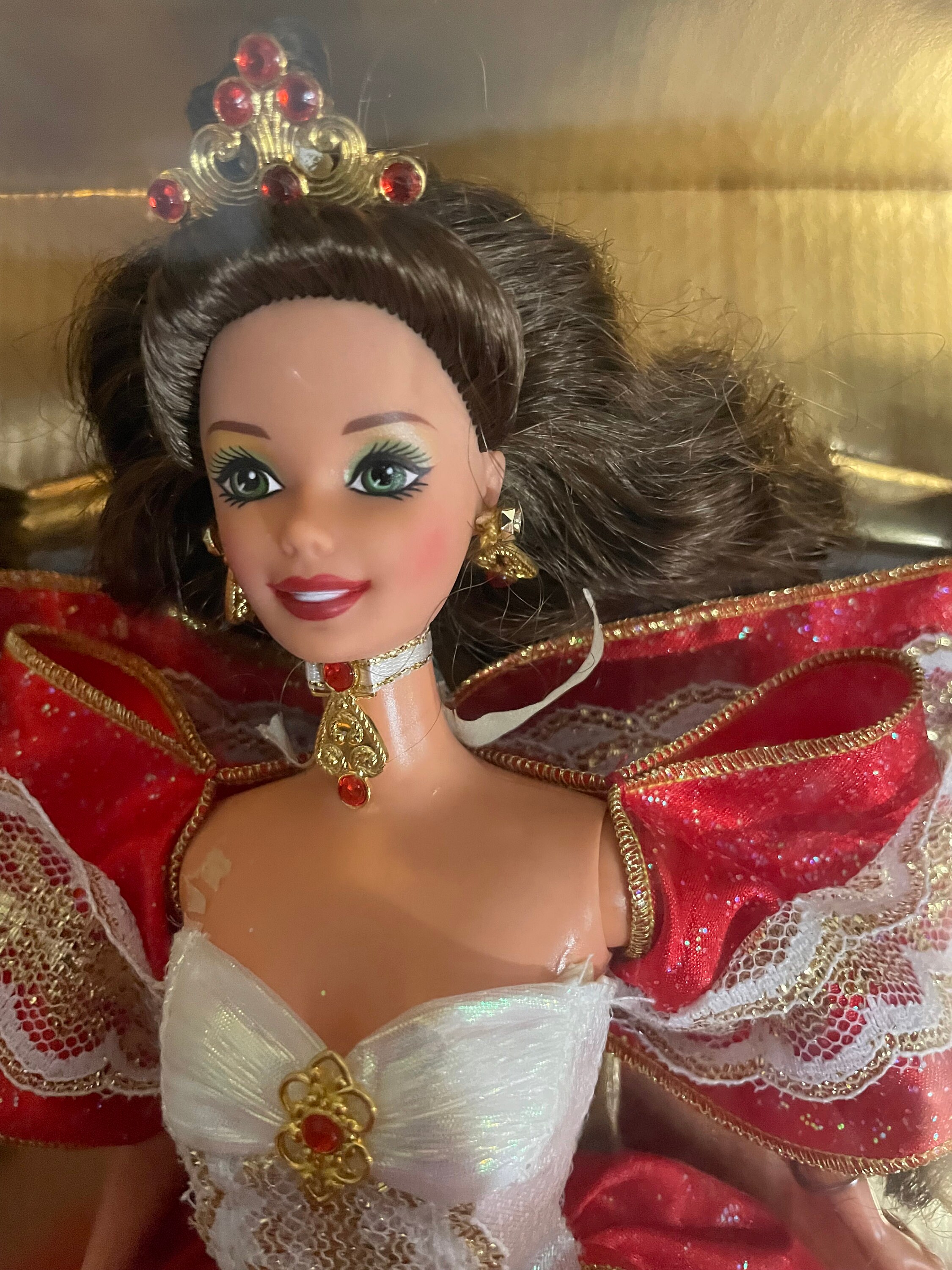 RARE Blue Eyes Misprint Happy Holidays Special Edition 1997 Barbie Doll ...