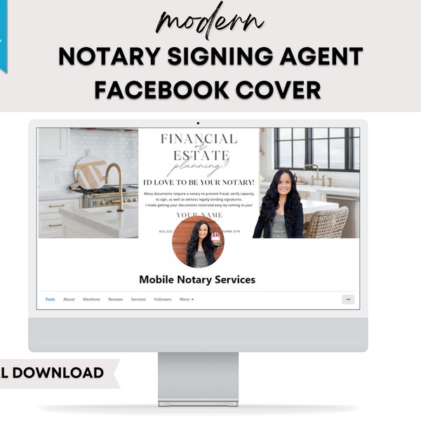 Notary Facebook Cover Template - Etsy