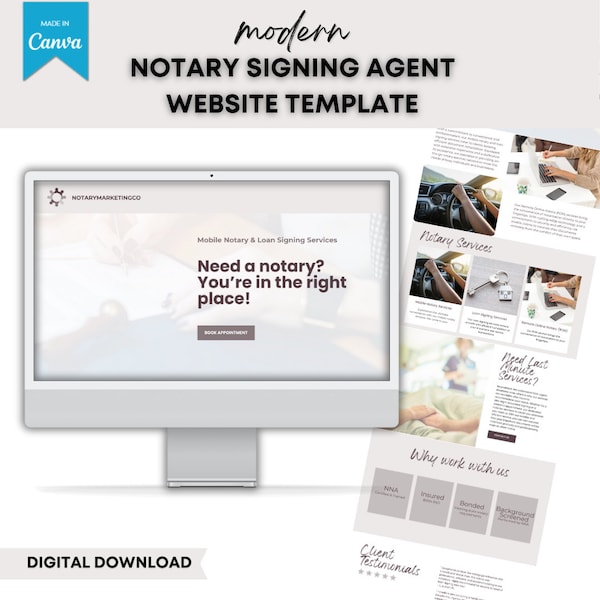 Notary Website Template - Etsy