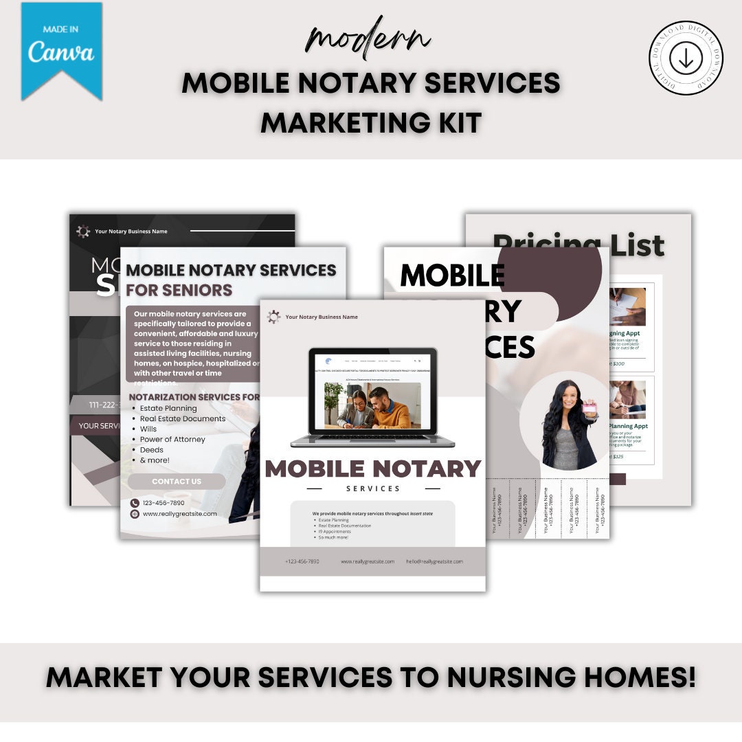 Notary Marketing Flyer Kit | Notary Flyer Kit | Notary Marketing ...