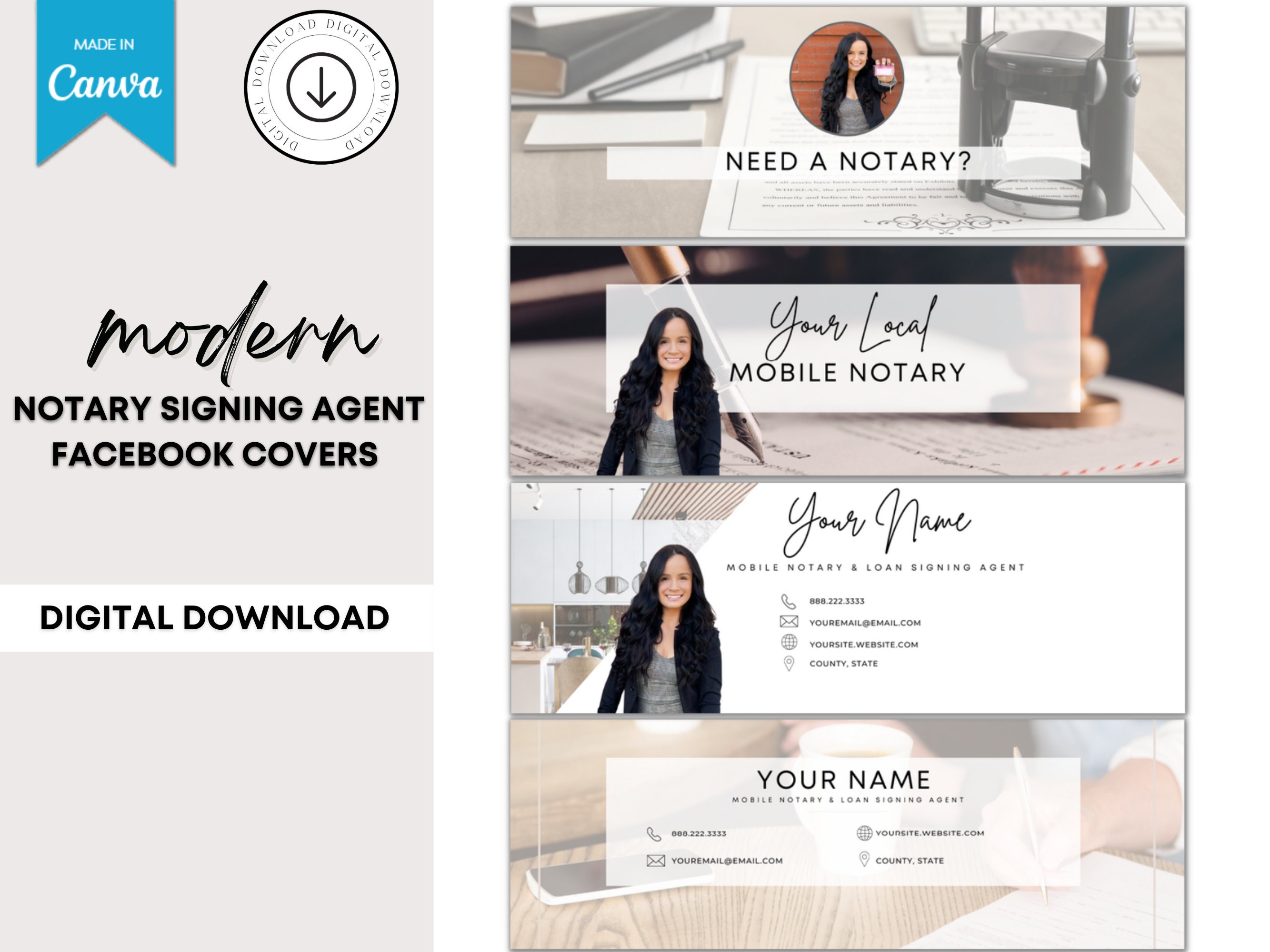 Signing Agent Facebook Cover Banner Notary Marketing - Etsy