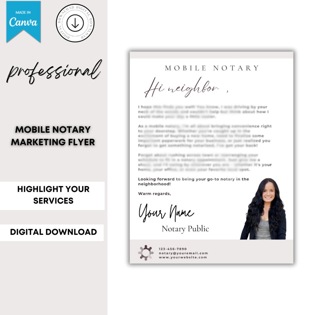Mobile Notary Marketing Letter| Notary Marketing Letter | Notary ...