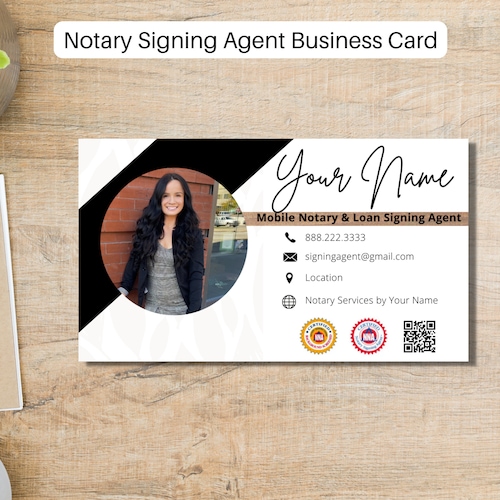 Notary Business Card Template Loan Signing Agent Business - Etsy