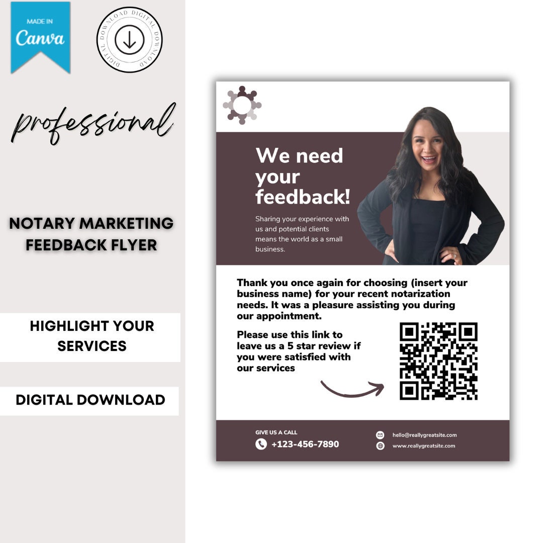 Notary Marketing Feedback Flyer | Loan Signing Agent Marketing | LSA ...