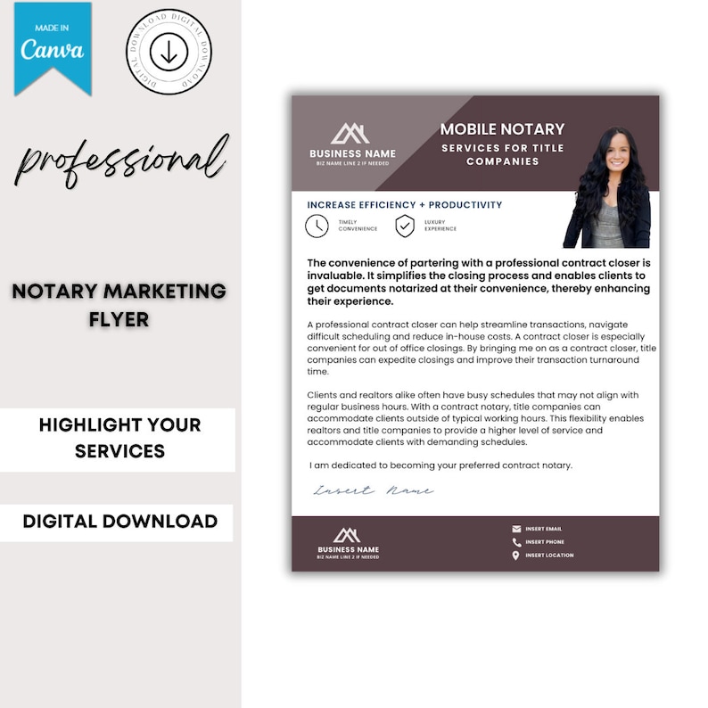 Notary Flyer for Title Companies | Loan Signing Agent Marketing | LSA ...