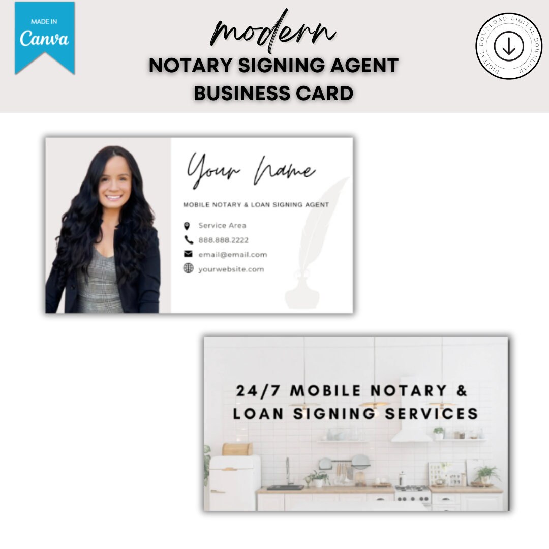 Notary Business Card Signing Agent Business Card Notary Business Card ...