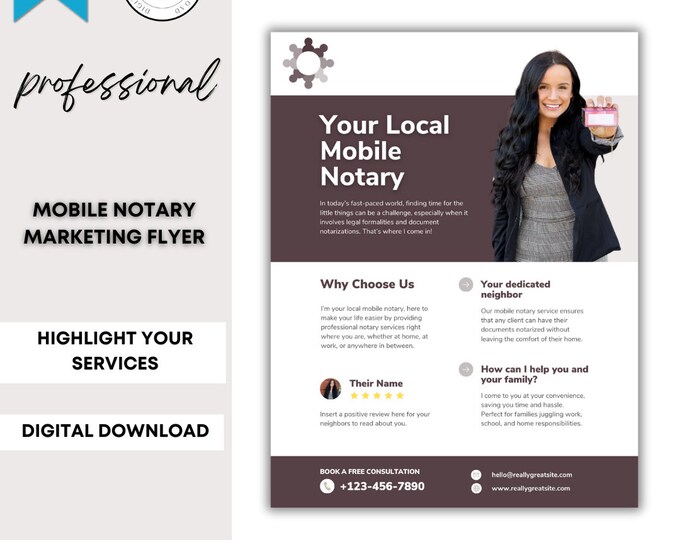 Mobile Notary Marketing Flyer Market Your Notary Services Notary ...