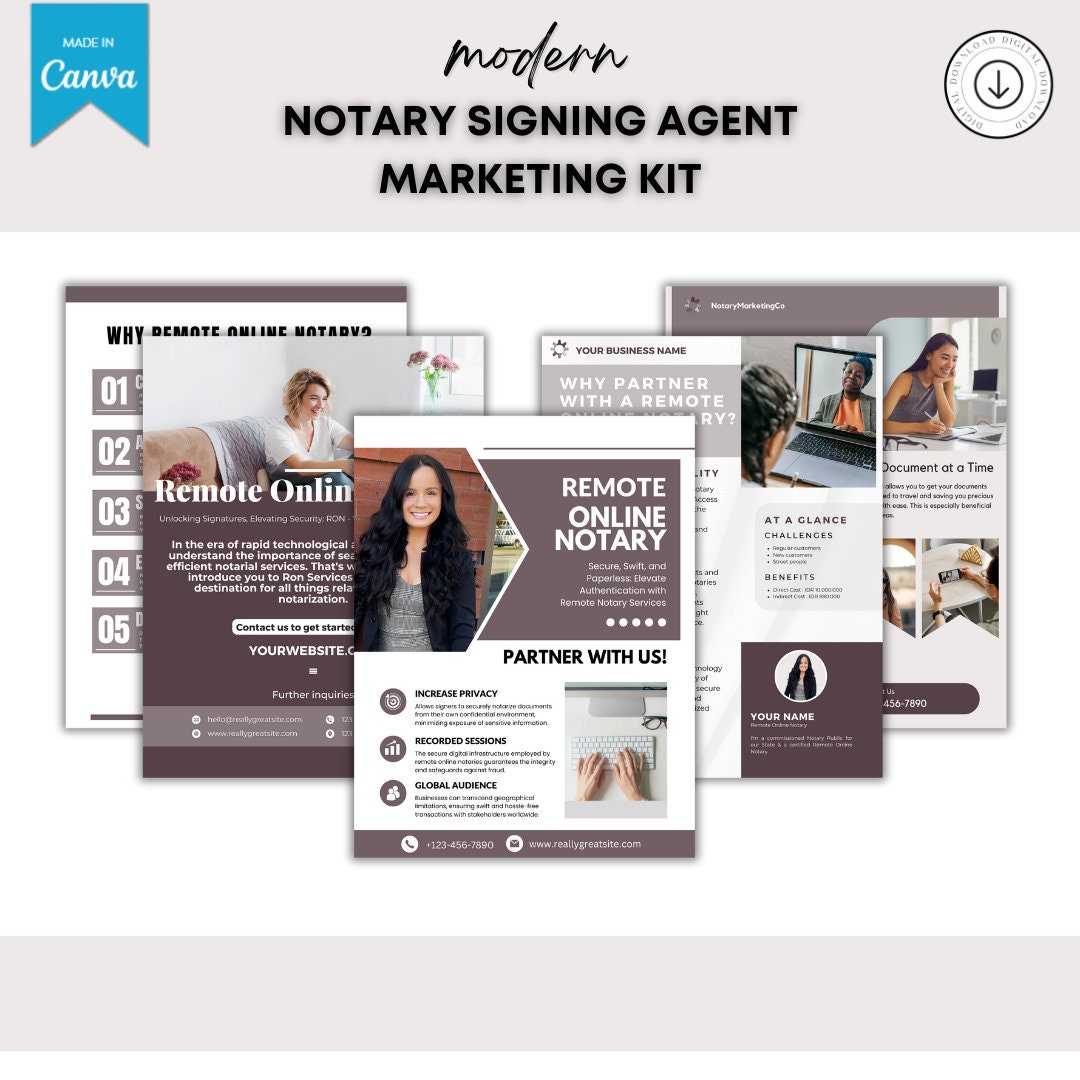 RON Marketing Flyers | Remote Online | Signing Agent Marketing Kit ...