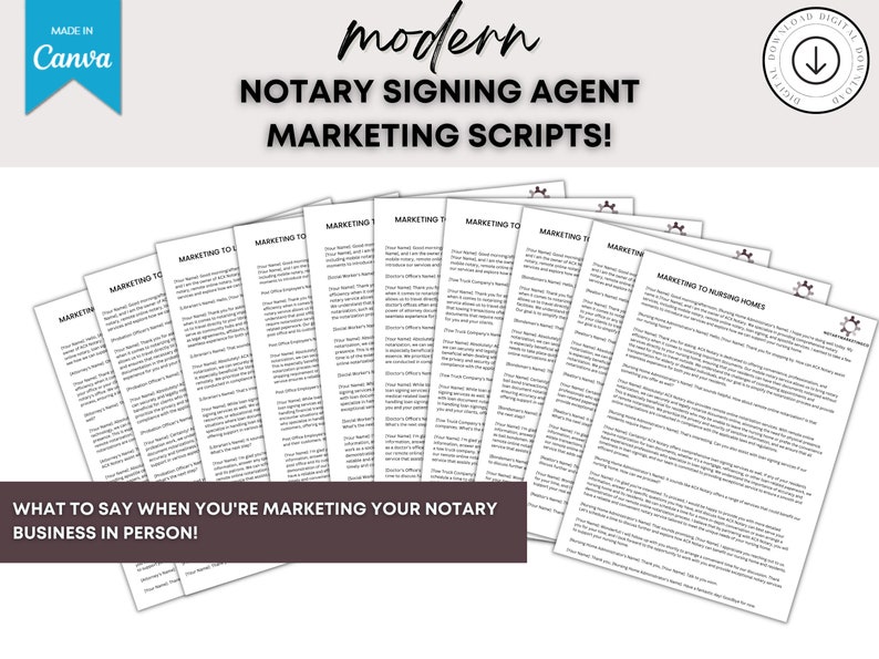 Notary Marketing Scripts 10 Notary Scripts Loan Signing - Etsy