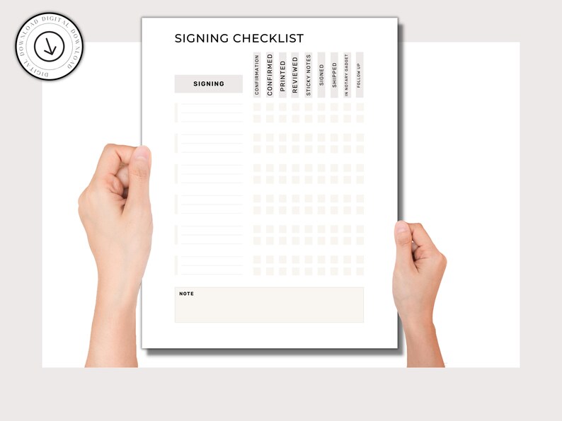 Notary Planner | Signing Agent Planner | Signing Agent Checklist ...