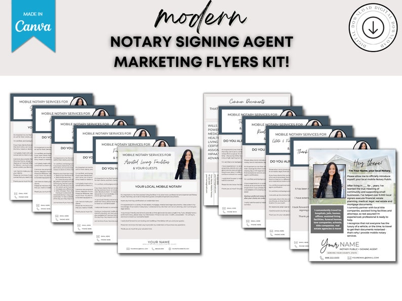 Notary Marketing Kit 12 Notary Flyers Signing Agent - Etsy