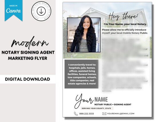 Notary Signing Agent Marketing Flyer Notary Marketing - Etsy