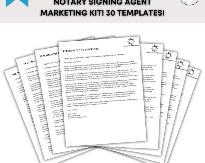 Notary Marketing Kit 30 Notary Flyers 30 Templates Signing Agent ...