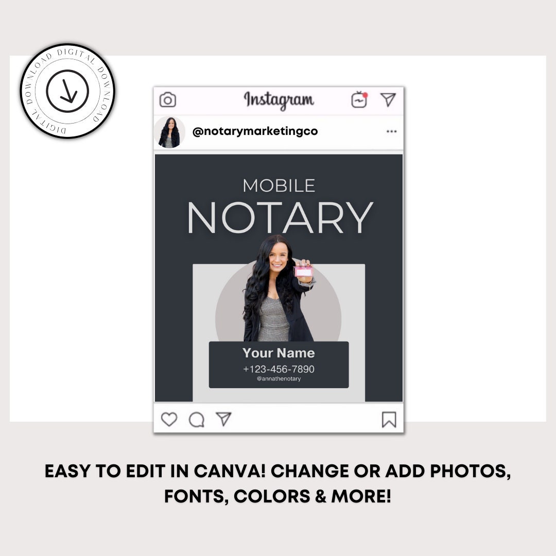 15 Mobile Notary Social Media Posts | Notary Insta Posts | Signing ...
