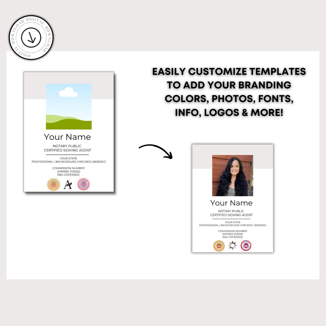 Notary ID Badge | Notary Identification Badge | Notary Badge | Signing ...