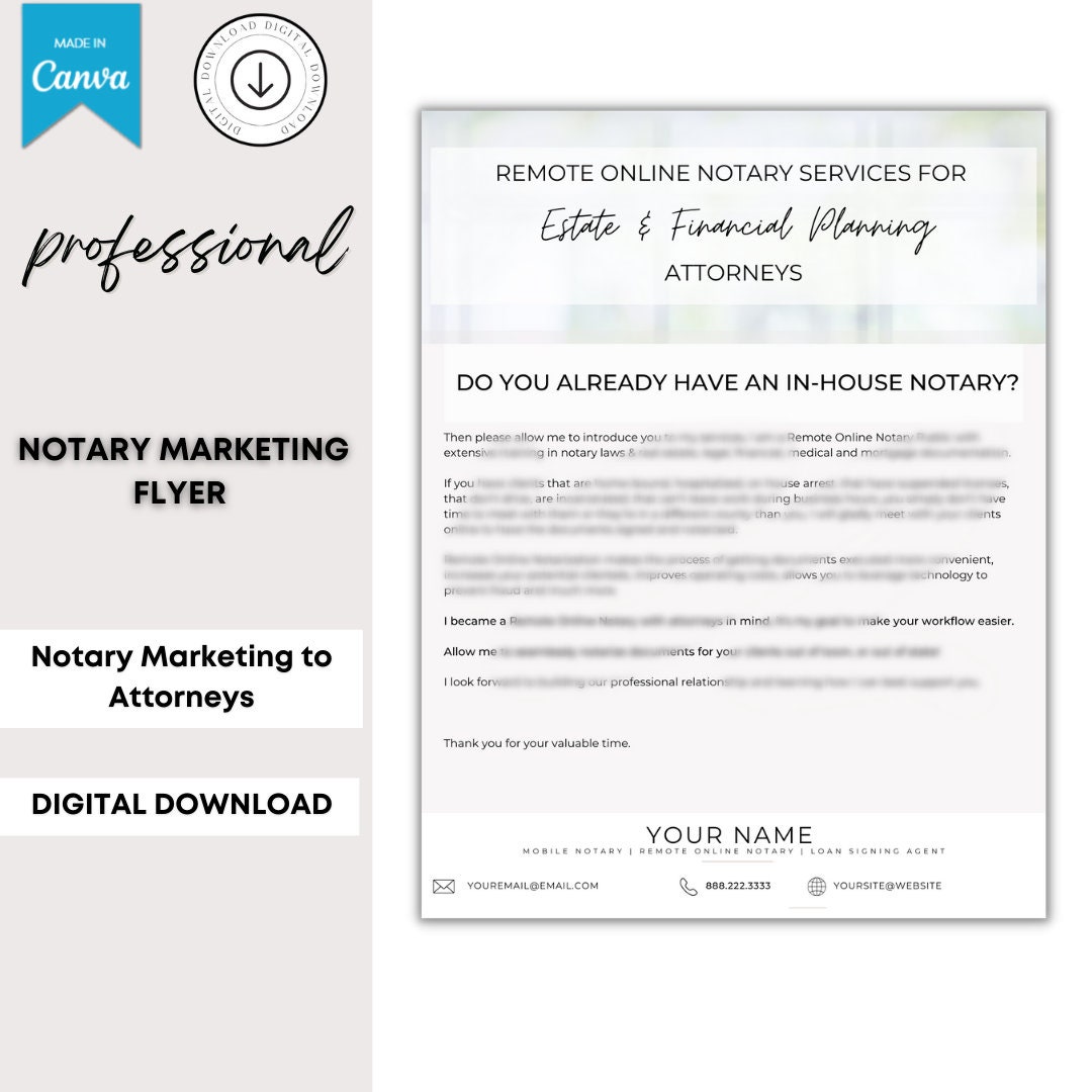 Notary Marketing to Attorneys | Notary Marketing Flyer | Market to ...
