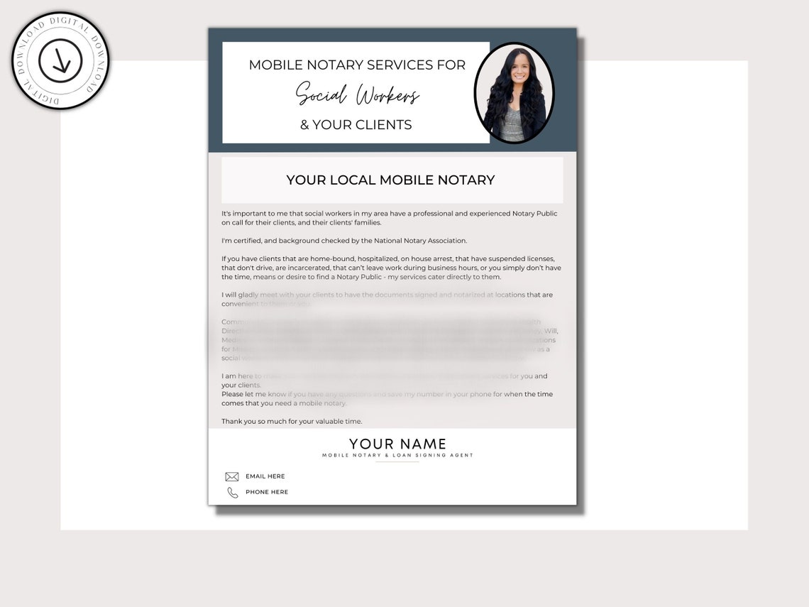 Notary Marketing Letter for Social Workers Notary Marketing Letter ...