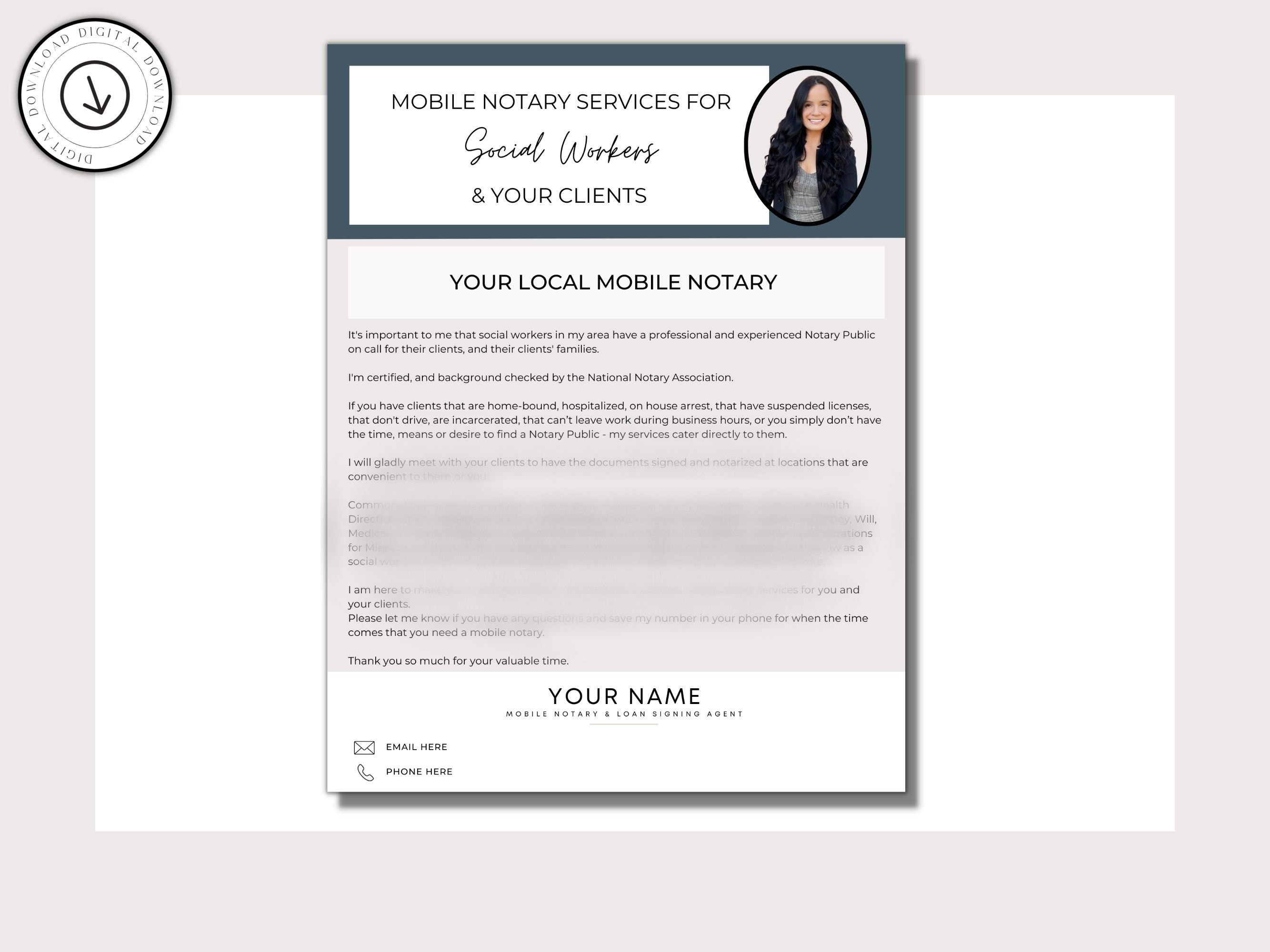 Notary Marketing Letter for Social Workers Notary Marketing Letter ...