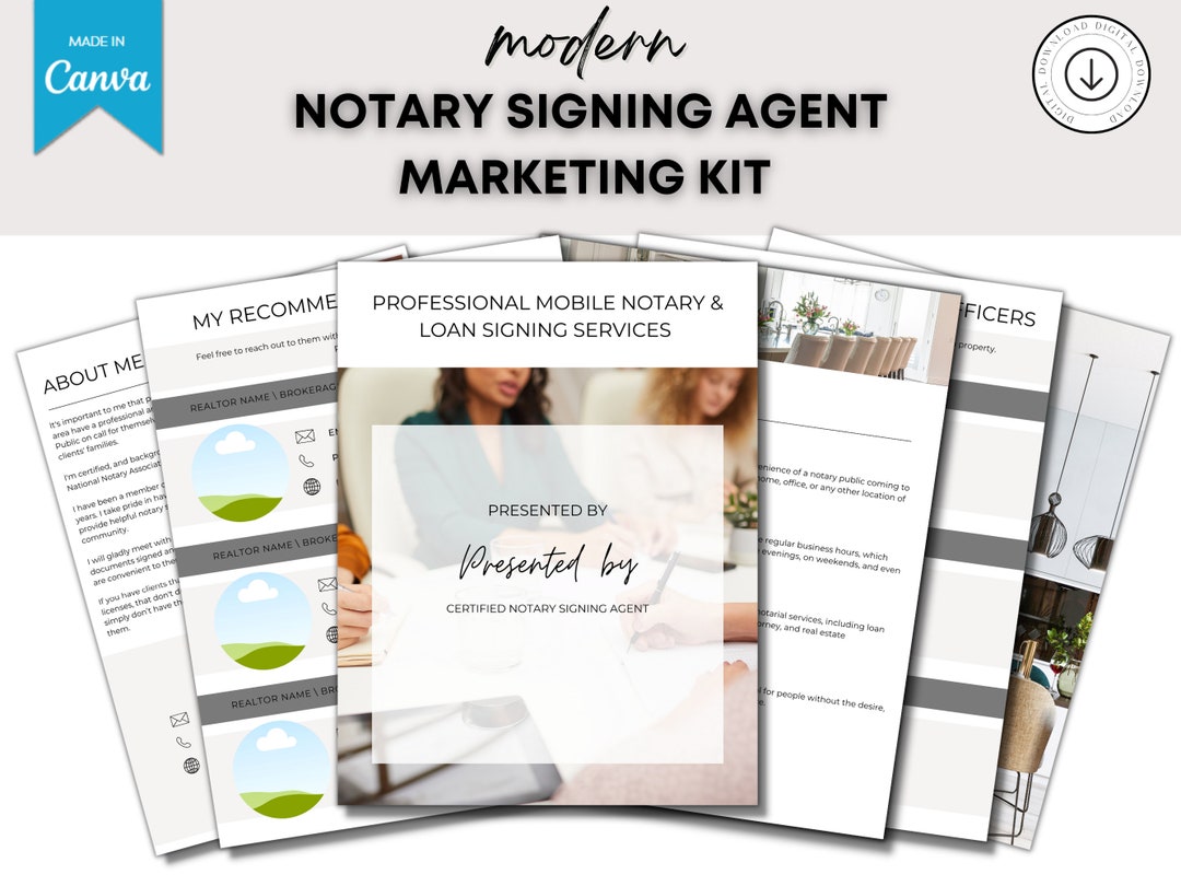 6 Notary Marketing Flyers Signing Agent Flyers Notary - Etsy
