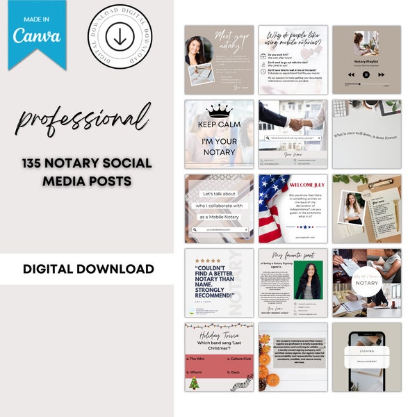 15 Mobile Notary Social Media Posts Notary Insta Posts Signing Agent ...