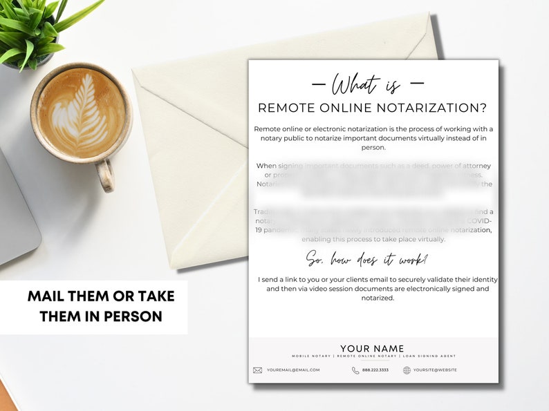 Remote Online Notary Marketing RON Marketing Flyer RON - Etsy