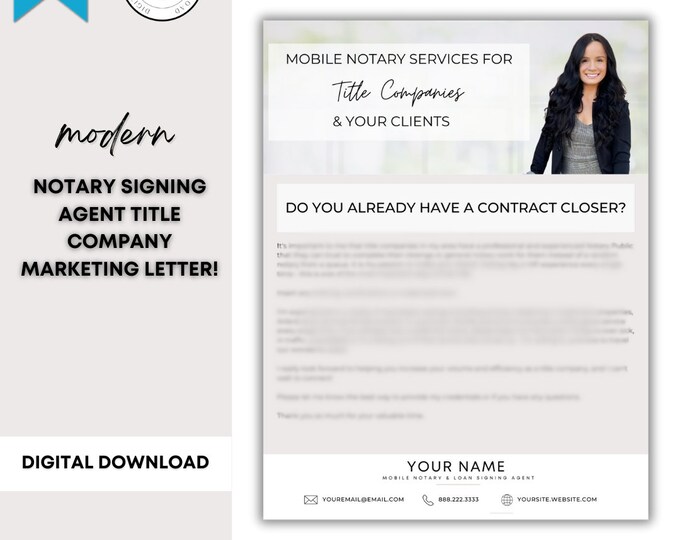 Notary Title Company Letter | Loan Signing Agent | Market to Title ...