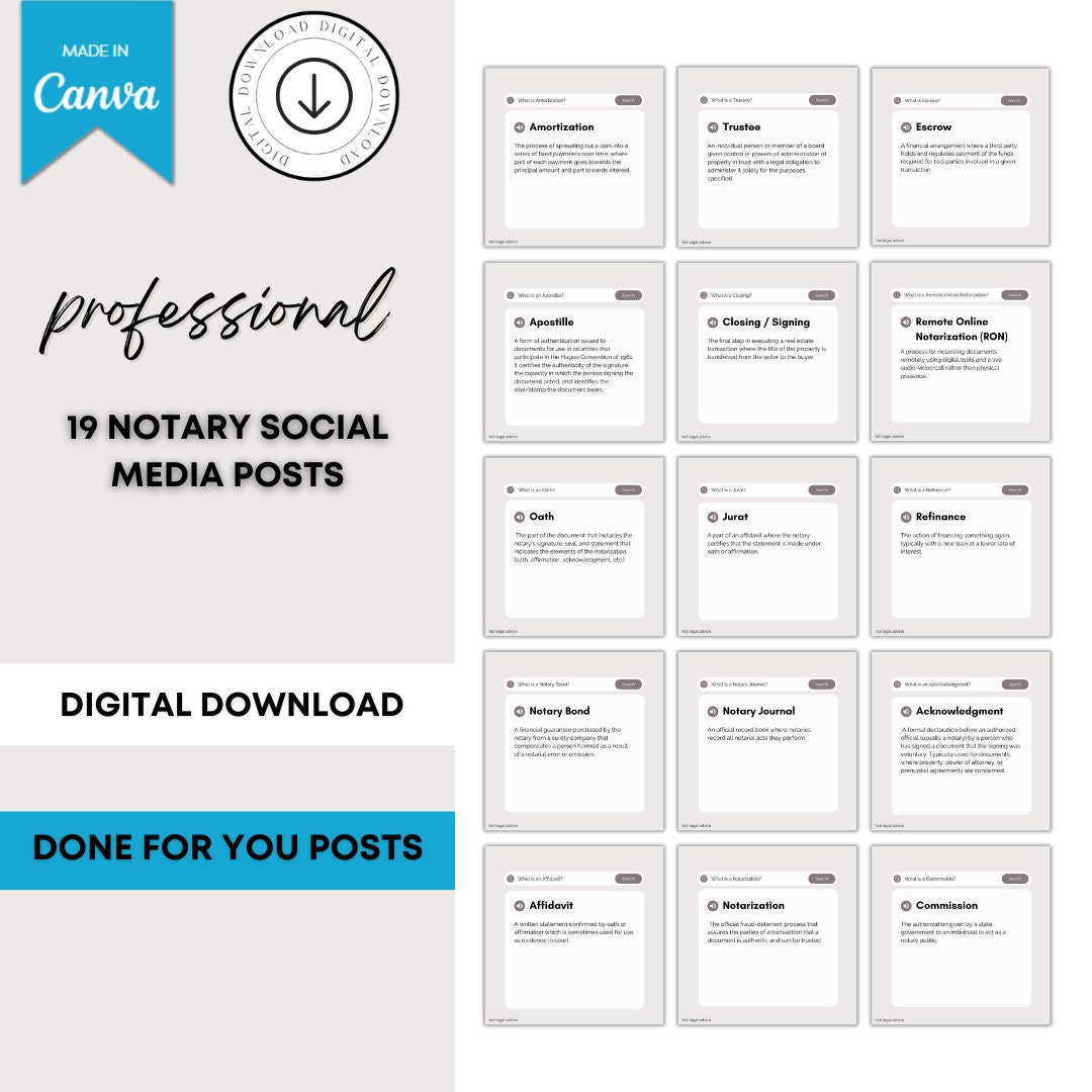 Notary Social Media Posts | 19 Social Media Posts | Notary Definitions ...