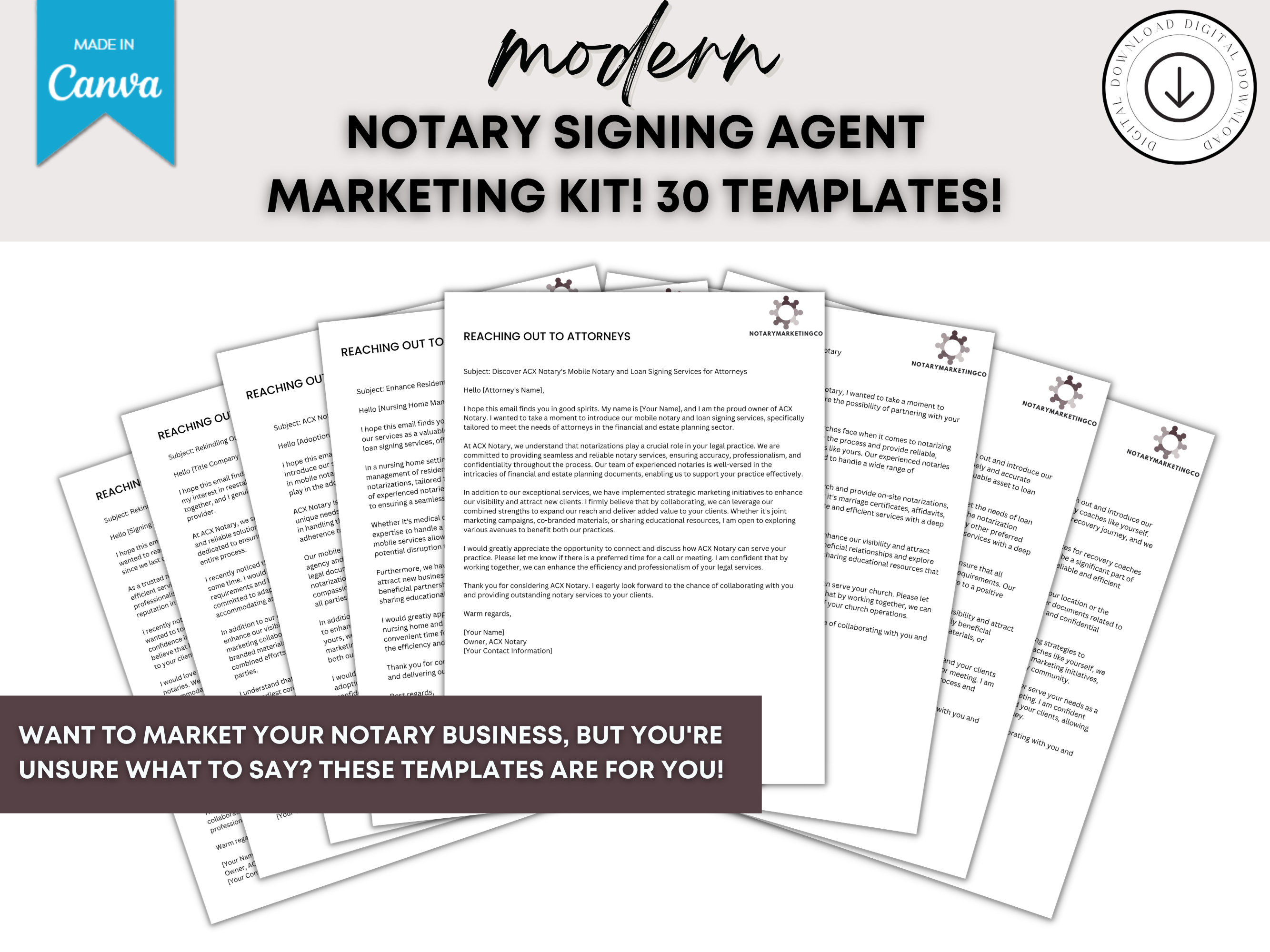 Notary Marketing Kit 30 Notary Flyers 30 Templates - Etsy