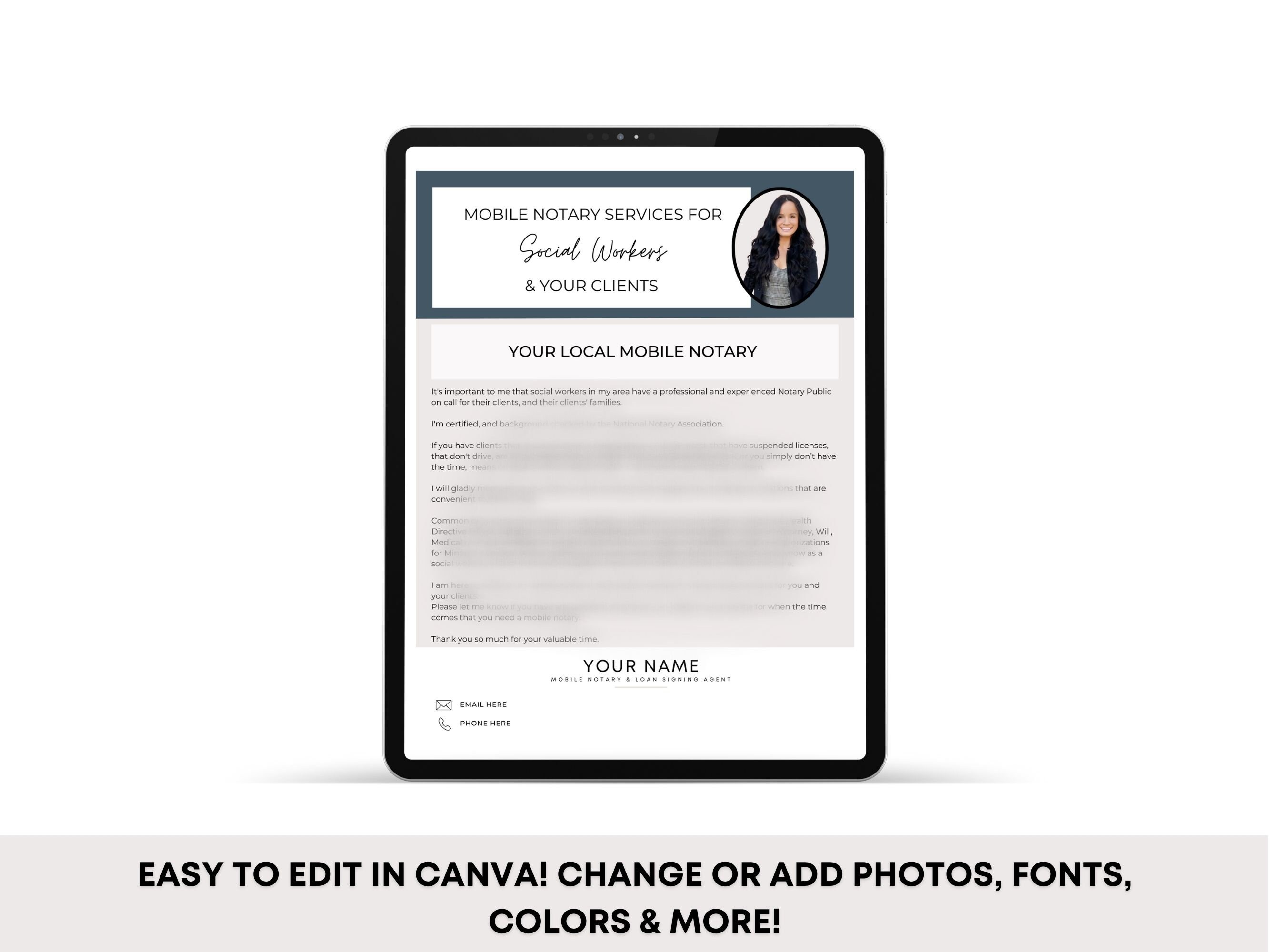 Notary Marketing Letter for Social Workers Notary Marketing Letter ...