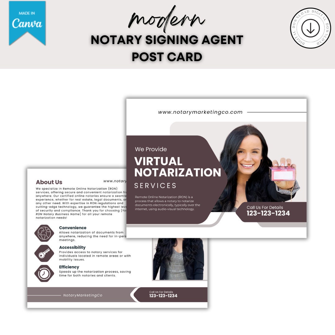 Notary Postcard | Signing Agent Postcard | Notary Postcard | Notary ...